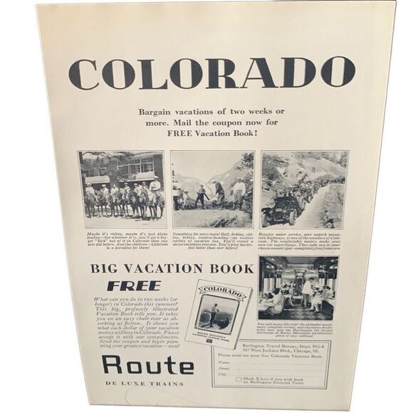 Colorado | Accents | Vintage 93colorado Route Deluxe Trains Vacation ...